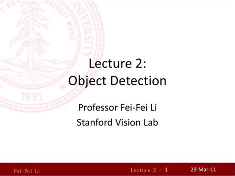 PPT Lecture Object Detection Professor Fei Fei Li Stanford Vision Lab PowerPoint