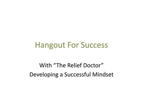Success Webinar PPT