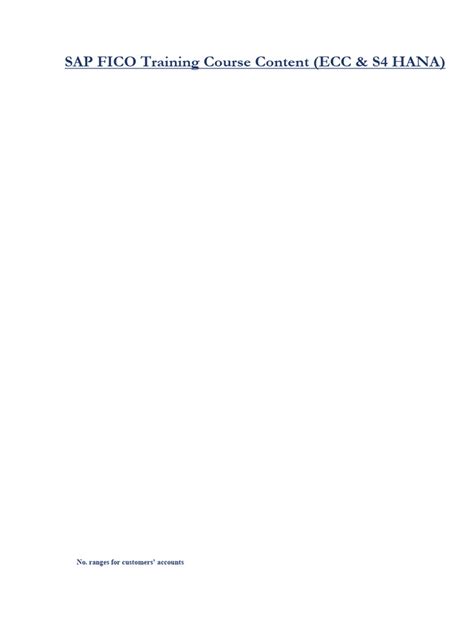 Sap Fico Training Course Syllabus Pdf Depreciation Invoice