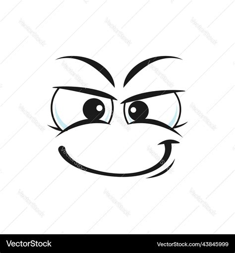 Cartoon Smirk Face Smiling Emoji Feelings Vector Image