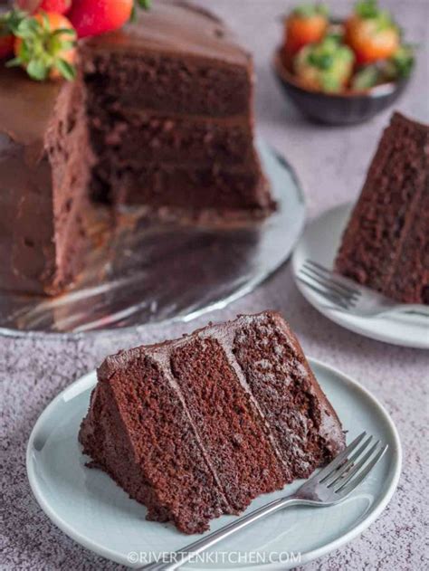 Simple Moist Chocolate Cake No Butter Riverten Kitchen