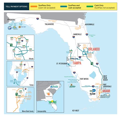 Florida Toll Roads Map Color 2018