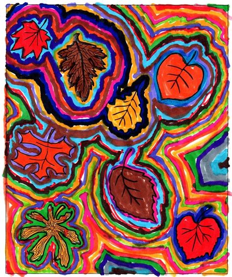 Colorier Les Feuilles Aux Couleurs De L Automne Agrandir Ces Feuilles Par Entourages