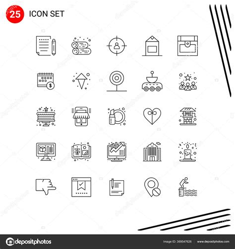 Group Lines Signs Symbols Treasure Chest Business Yogurt Milk Editable Stock Vector By ©flatart