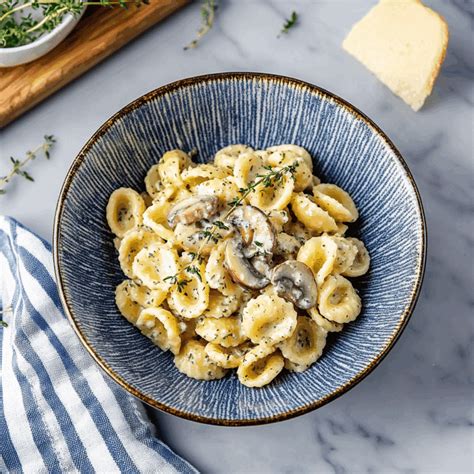Orecchiette With Mushroom Thyme Sauce Easy Creamy Pasta