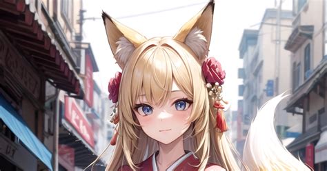 美少女 お買い物にでかけたキツネ娘さん 幻想世界の娘たちのイラスト Pixiv