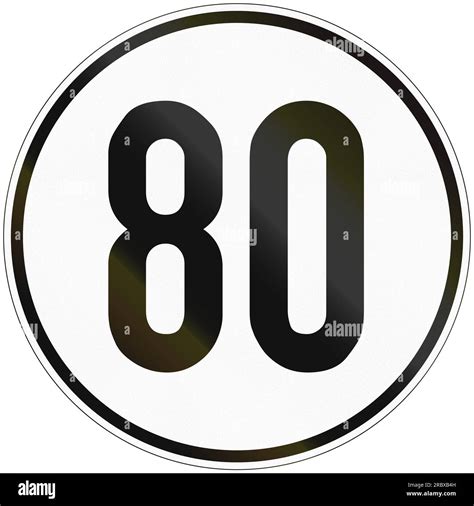 German Speed Sign Placed On Vehicles That Must Not Exceed A Speed Of 80