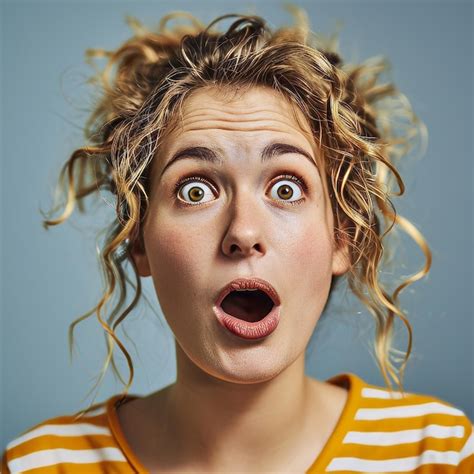 Premium Photo A Woman With An Open Mouth And Surprised Expression