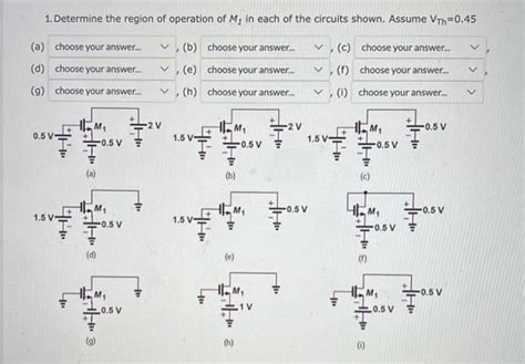 Solved 1 Determine The Region Of Operation Of M1 In Each Of