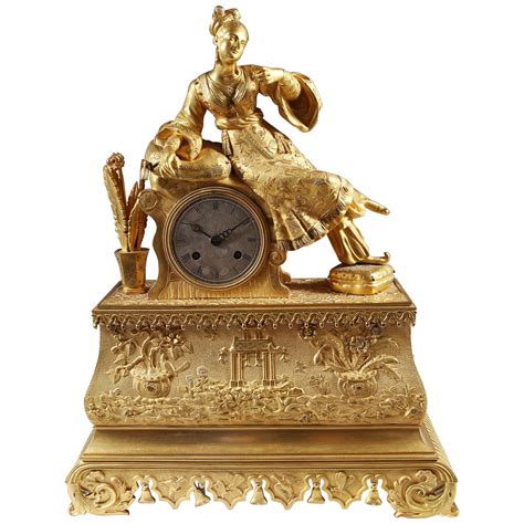 French Empire Gilt Bronze Mantel Clock For Sale At 1stdibs