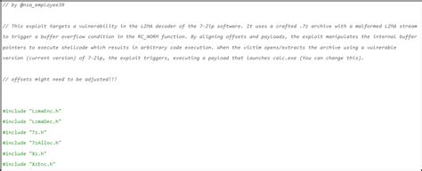 7 Zip 0 Day Exploit Leaked Online Allows Attackers Control Victim