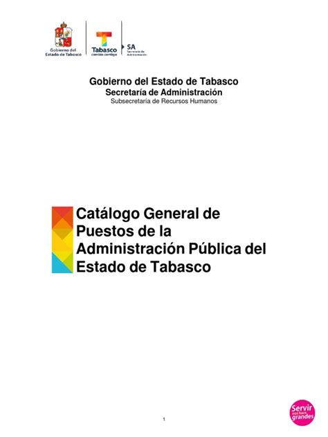 Catalogo General De Puestos Final Pdf