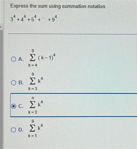 Solved Express The Sum Using Summation Notation
