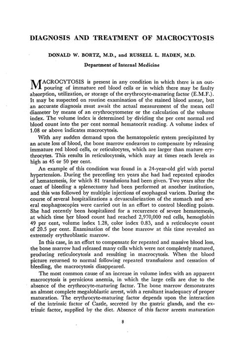 Diagnosis And Treatment Of Macrocytosis Cleveland Clinic Journal Of Medicine