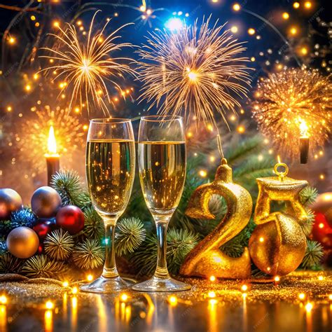 Happy New Year 2025 Festive Silvester New Years Eve Party Background