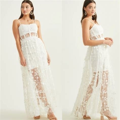 Altard State Dresses Altard State Evangeline White Floral Appliqu