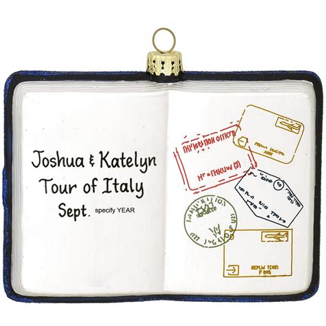 Personalized Passport Formed Glass Ornament