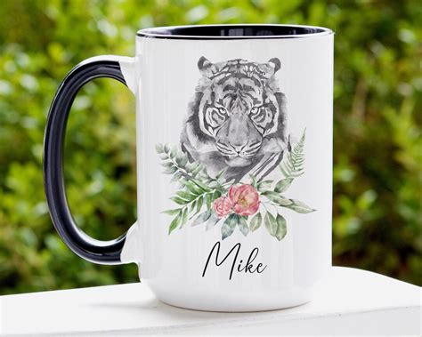 Tiger Mug Personalized Tiger Coffee Cup Custom Name Coffee Mug Tiger