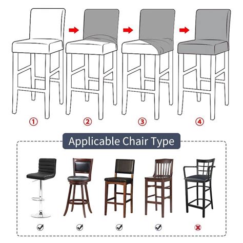 Badu Bg Кадифена калъфка за бар табуретка Калъфка за стол с ниска облегалка Плътен цвят Въртяща