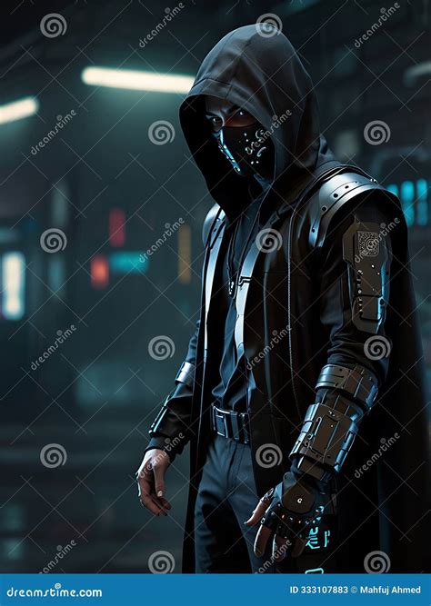 The Cyberpunk Hacker Character Concept Features A Mysterious Figure