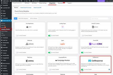 getresponse integration for wordpress forms fluent forms