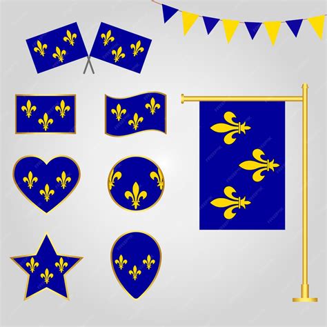 Premium Vector Collection Of France State Ile De France Flag Designs