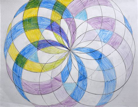 コンパスを使って絵を描く 茅ヶ崎の絵画教室｜造形教室あとりえこも