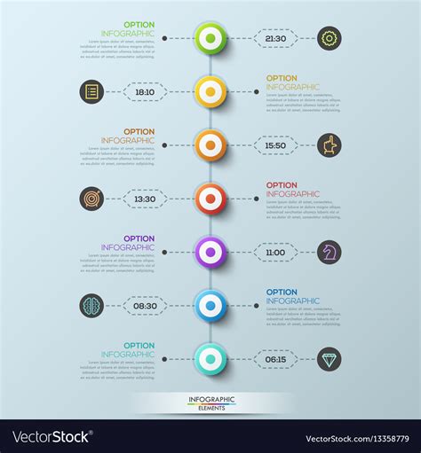 Modern Infographic Design Template 7 Circular Vector Image