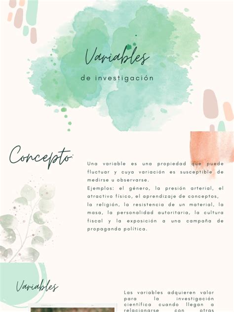 Variables De Investigación Pdf Variable Matemáticas Ciencia