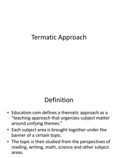 Termatic Approach Pdf Learning Teachers