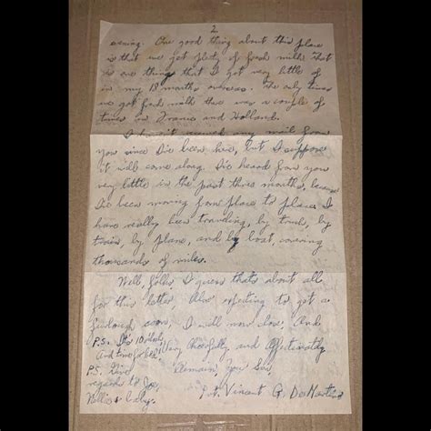 Ww2 Letter Written By 101st Airborne Member A Few Months After Being
