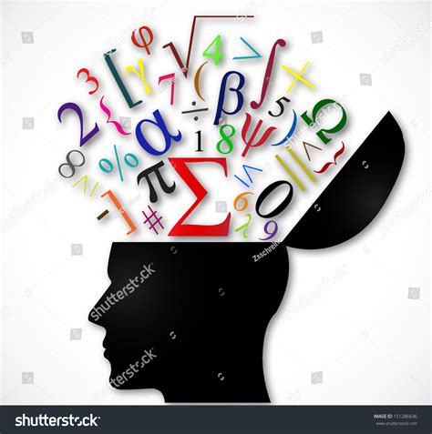 Human Head Open Color Mathematical Symbols Stock Illustration 151286636