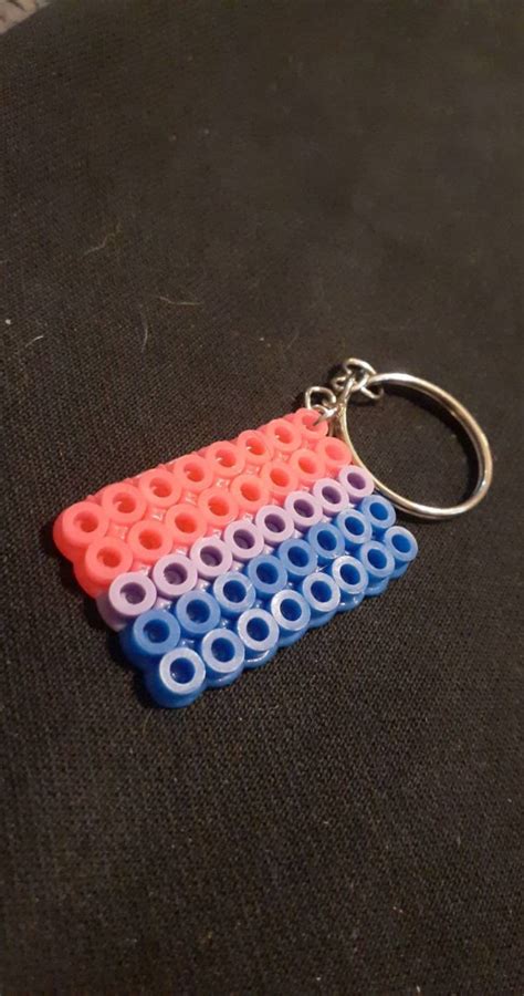 Lgbt Pride Flag Perler Bead Keychain Etsy