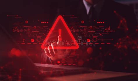 System Hacked Warning Alert On Notebook Laptop Cyber Attack On