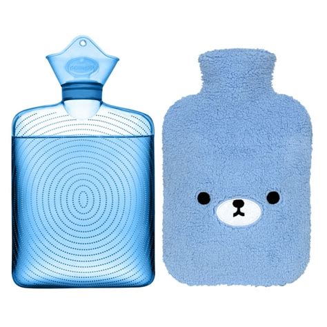 Samply 2l Cute Bear Hot Water Bottle With Long Heat Retention Fleece