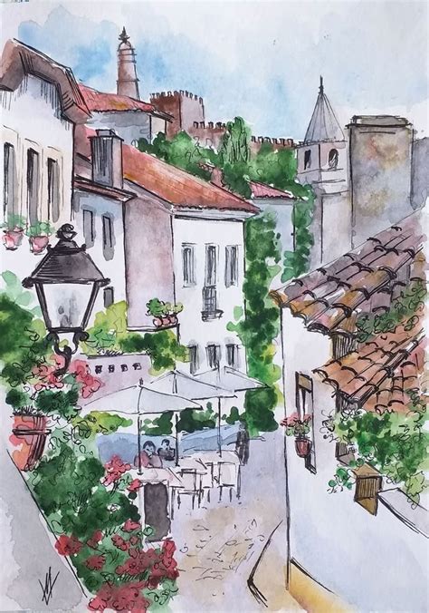 Пин от пользователя Esmeralda Guilherme на доске Aquarelas в 2024 г Городской пейзаж Пейзажи