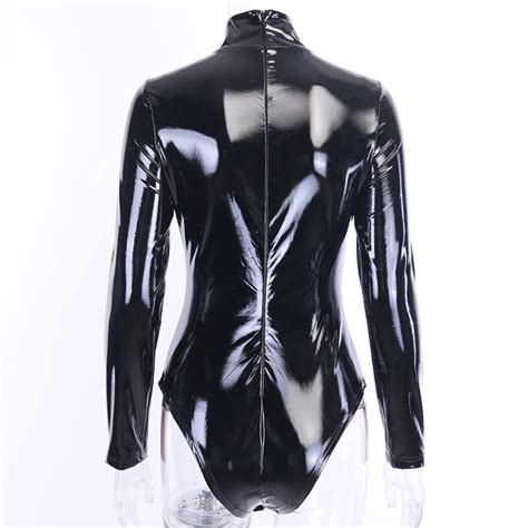 Mua Leesuo Womens Sexy Shiny Wetlook Synthetic Latex Long Sleeve High