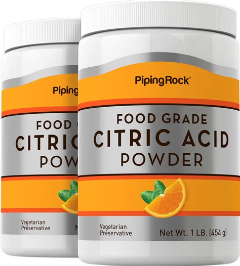 Citric Acid Powder 2 Bottles X 1 Lb 454 G Benefits And Uses Pipingrock Health Products