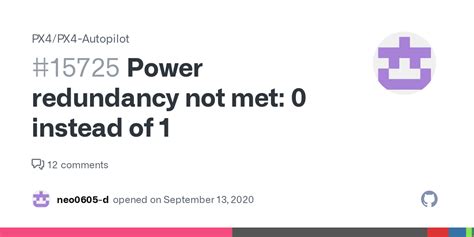 Power Redundancy Not Met 0 Instead Of 1 · Issue 15725 · Px4px4