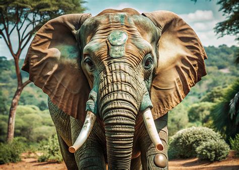 Encountering Giants Bull Elephants By The River Background Elephant