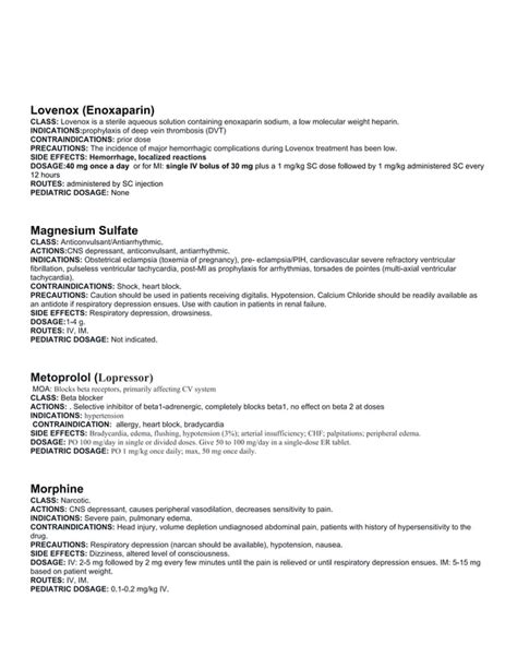 Quick Reference Paramedic Drugs Pdf Heart And Cardiovascular