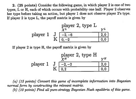 Solved 2 25 Points Consider The Following Game In Which