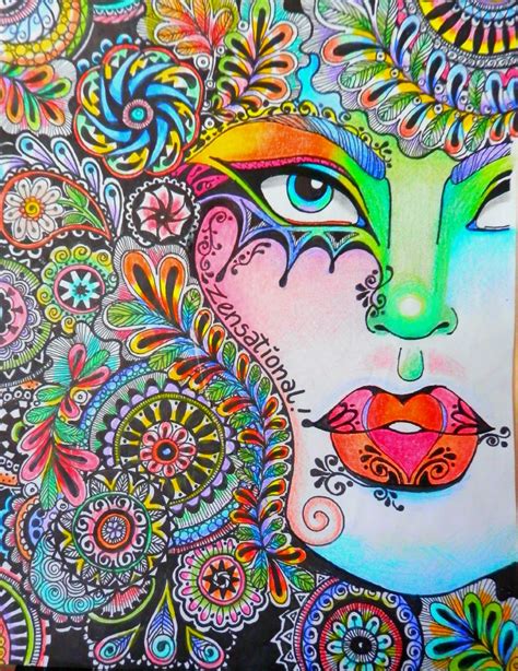 Zentangle Patterns In Color