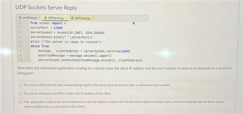 Solved UDP Sockets Server Chegg