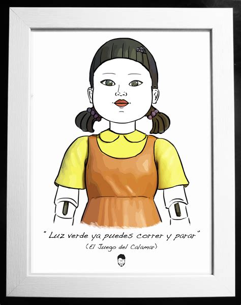 El Juego del Calamar Muñeca luz verde Luces verdes Calamar dibujo