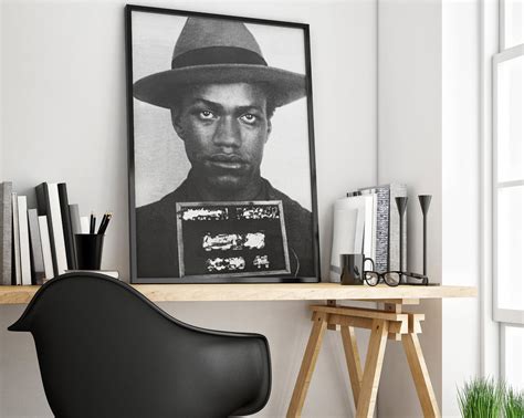 Malcolm X Mugshot Poster Black And White Celebrity Mugshot Vintage