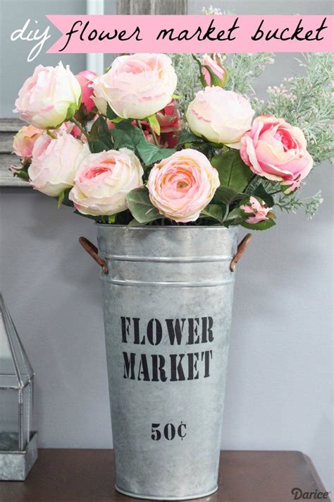 Diy Flower Bucket Vintage Inspired Flower Market Decor Darice