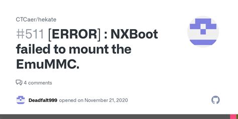 Error Nxboot Failed To Mount The Emummc · Issue 511 · Ctcaer