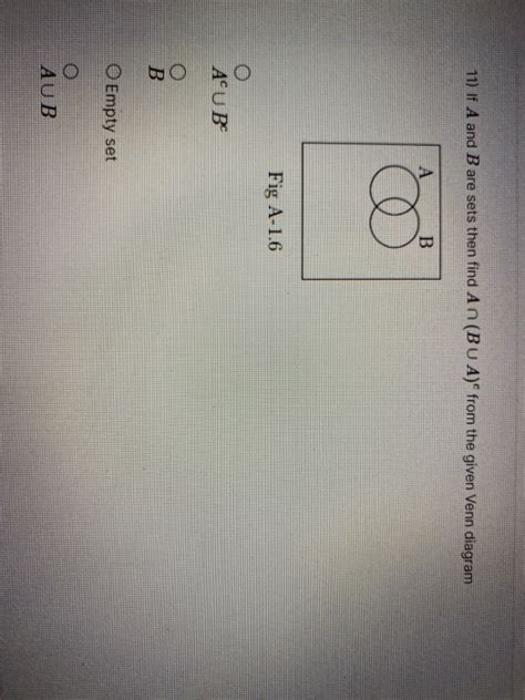 Solved If A And B Are Sets Then Find An BU A From The Chegg Com