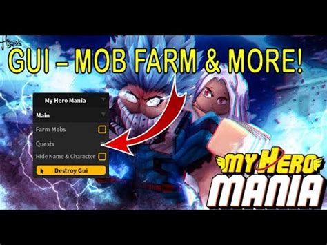 Roblox My Hero Mania Script GUI MOB FARM MORE YouTube